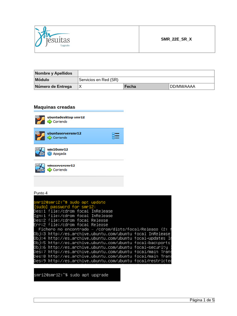 Plantilla genérica para SMR_22E_SR sr practica virtual box | PDF