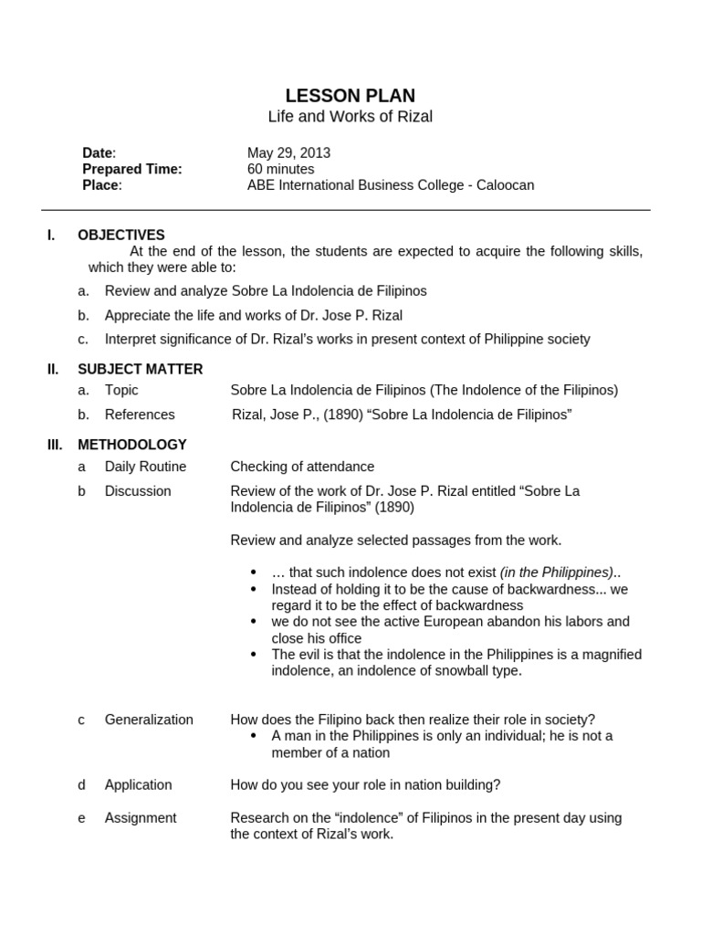 Demo Plan - Rizal | PDF