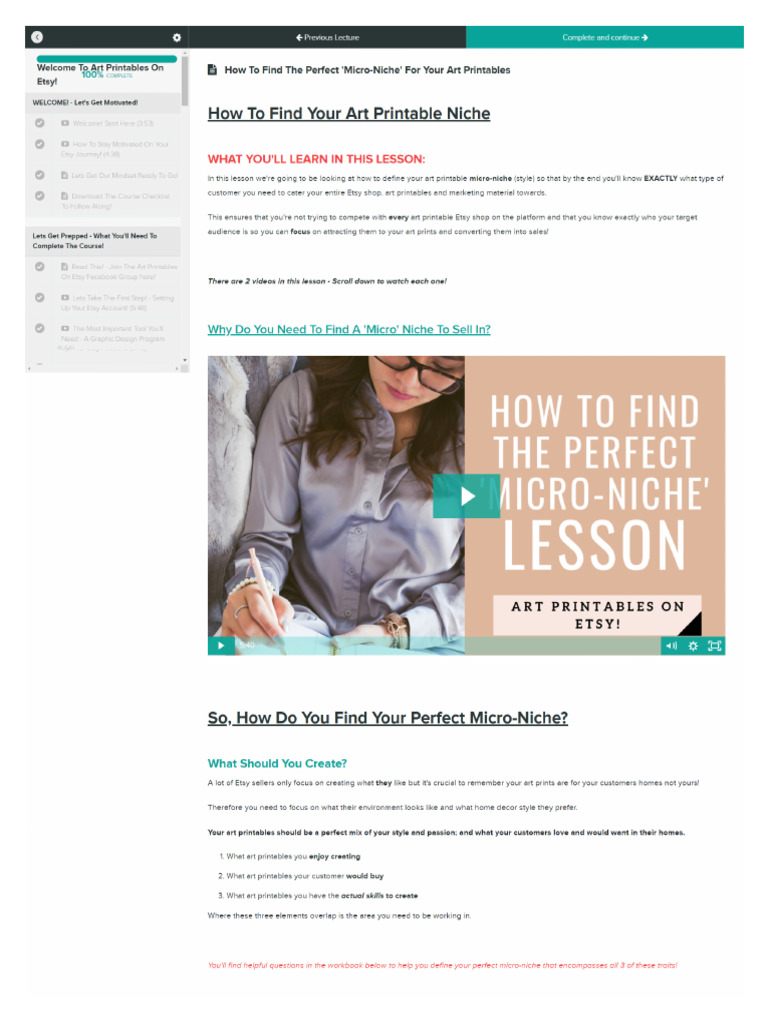 How To Find The Perfect 'Micro-Niche' For Your Art Printables | PDF