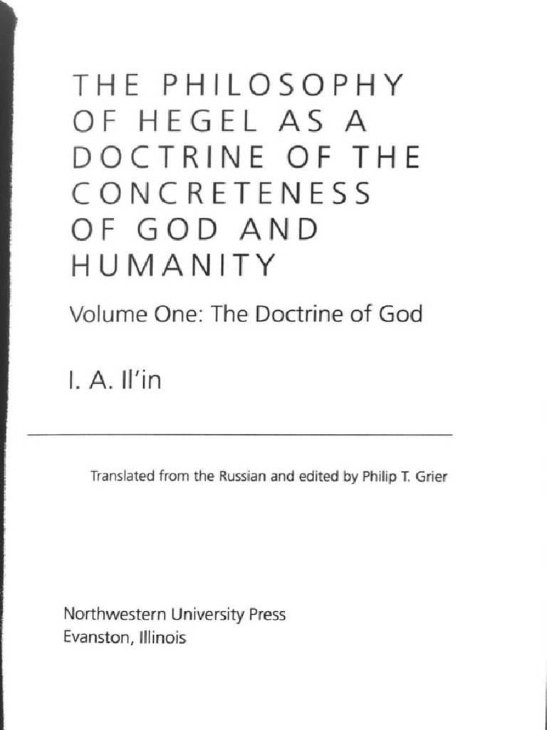 Ivan Ilyin - The Philosophy of Hegel As A Doctrine of The Concreteness ...