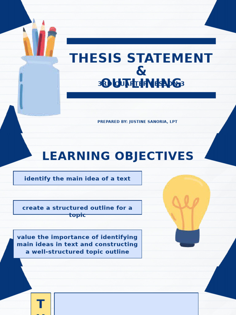 Thesis Statement and Outlining Guide | PDF