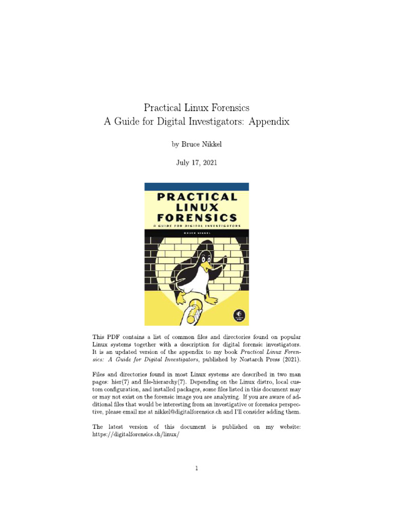 Practical Linux Forensics | PDF