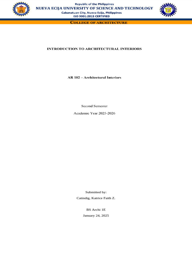 Catindig, Katrice Faith Z. | PDF | Interior Design | Design