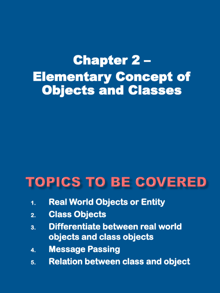 Lesson 2 - Elementary Concepts of Classes and Objects | PDF | Class (Computer Programming ...