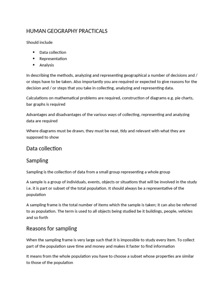 Practicing Practicals in Geography | PDF | Sampling (Statistics) | Interview