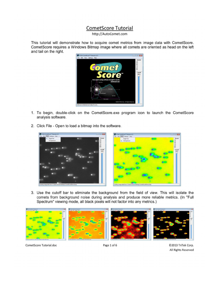 CometScore Tutorial - Automatic Comet Assay Pages 1-6 - Flip PDF Download - FlipHTML5 | PDF