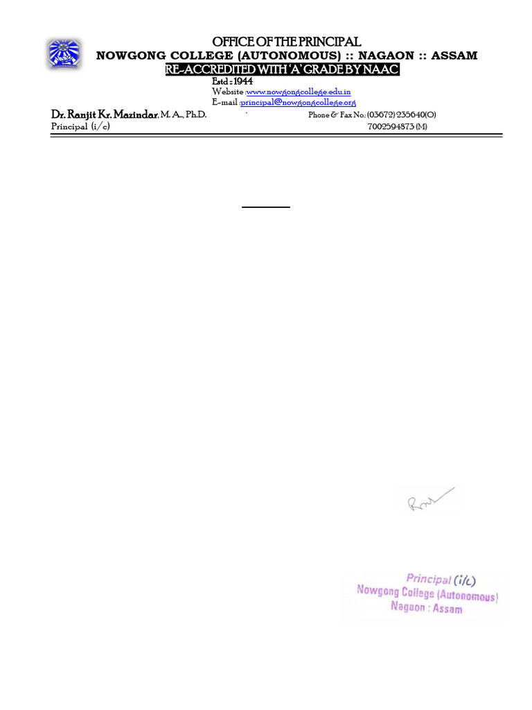 Notice: Dr. Ranjit Kr. Mazindar | PDF