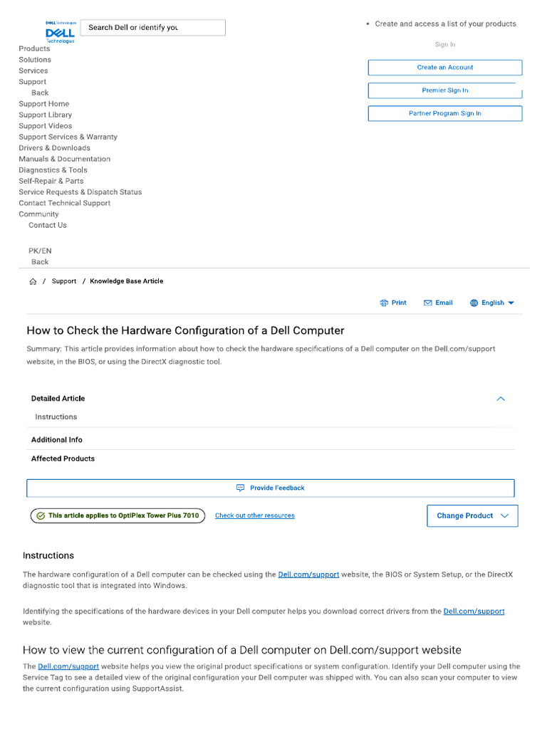 Check Dell Hardware Config | PDF