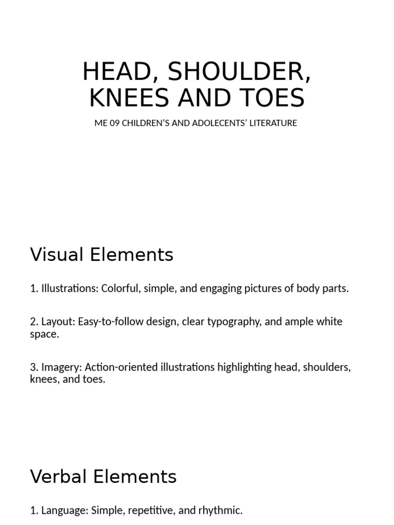 Head, Shoulder, Knees and Toes | PDF | Rhythm | Human Communication
