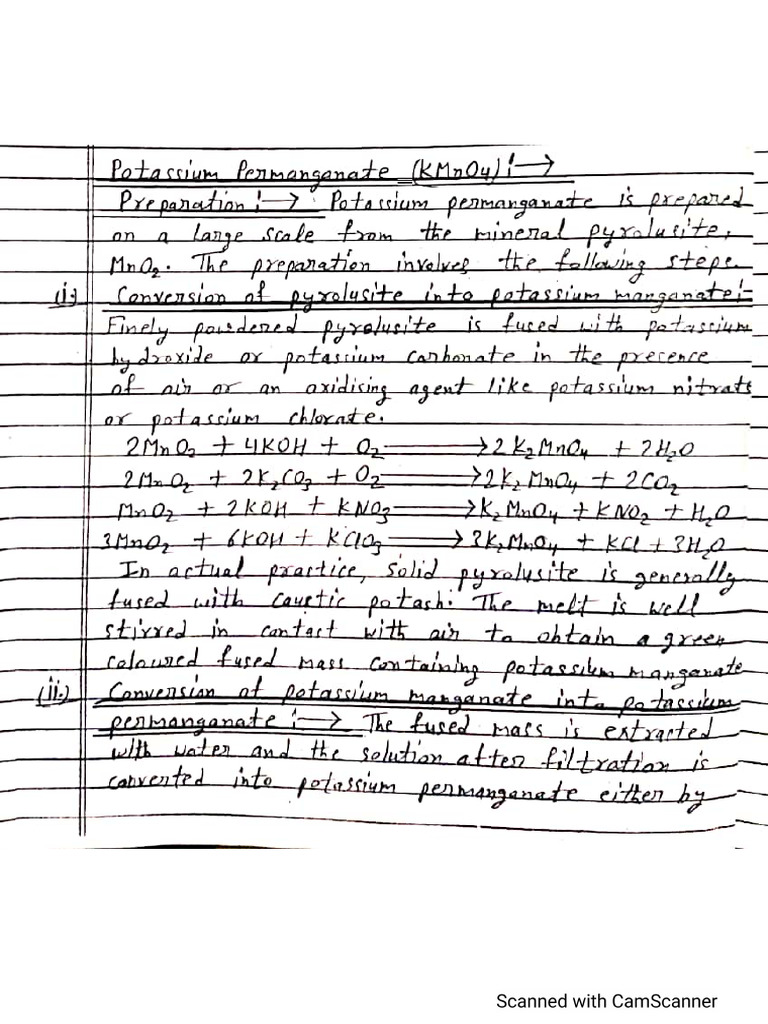 KMnO4 and K2Cr2O7 preparations | PDF