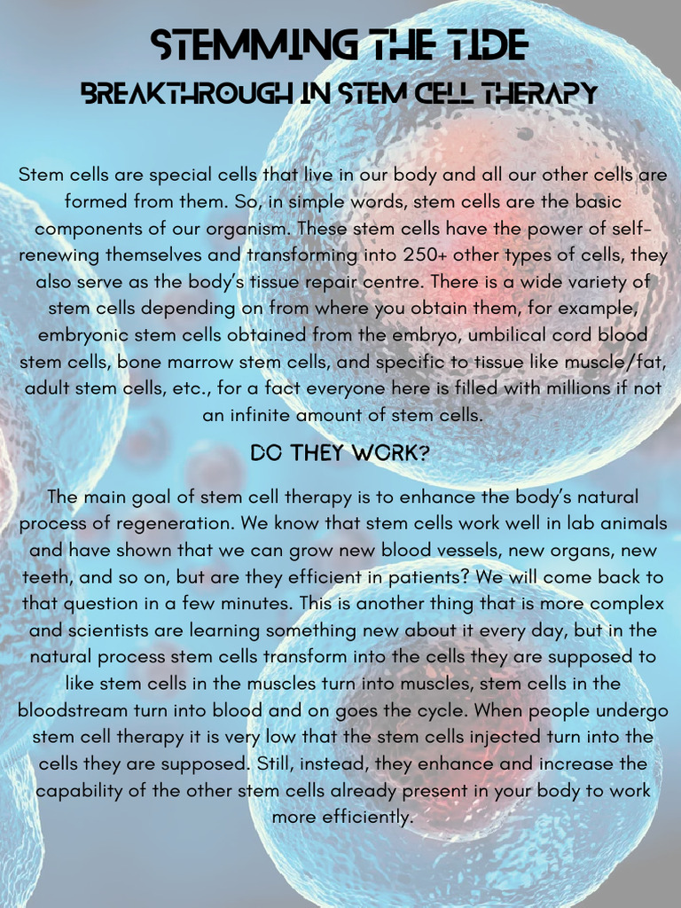 Breakthroughs in Stem Cell Therapy | PDF | Stem Cell | Cell Therapy