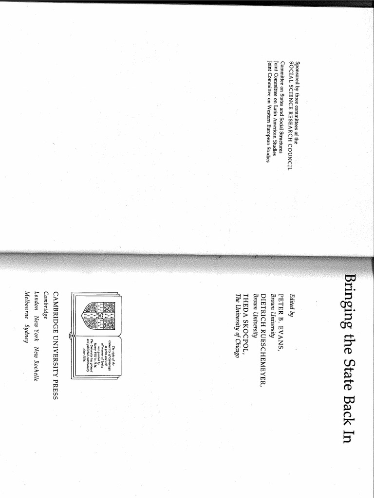 Skocpol-Brining The State Back in 1985 | PDF