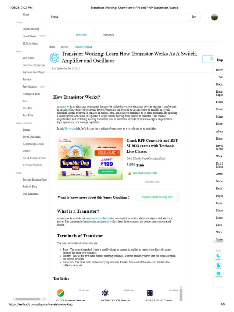 Understanding Transistor Functionality | PDF | Bipolar Junction ...