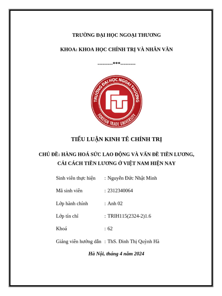 Tiểu Luận KTCT | PDF