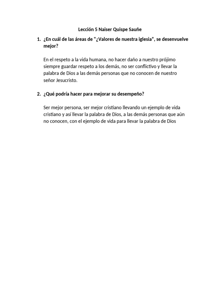 Lección 5 Naiser Quispe Sauñe | PDF