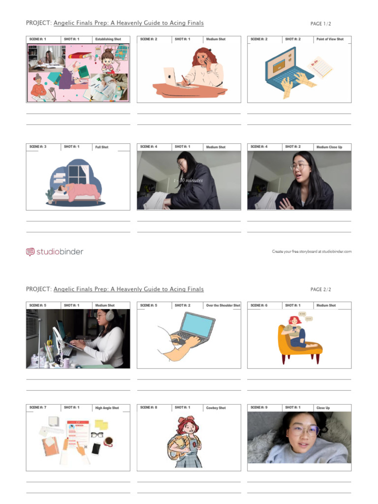 A4 Storyboard Template 6 Panel Landscape StudioBinder | PDF