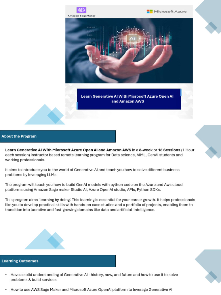 Generative AI With Microsoft Azure Open AI and Amazon AWS | PDF | Artificial Intelligence ...