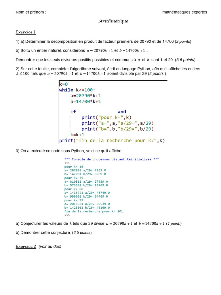 Exercices de mathématiques sur l'ISBN | PDF | Entier naturel | Arithmétique