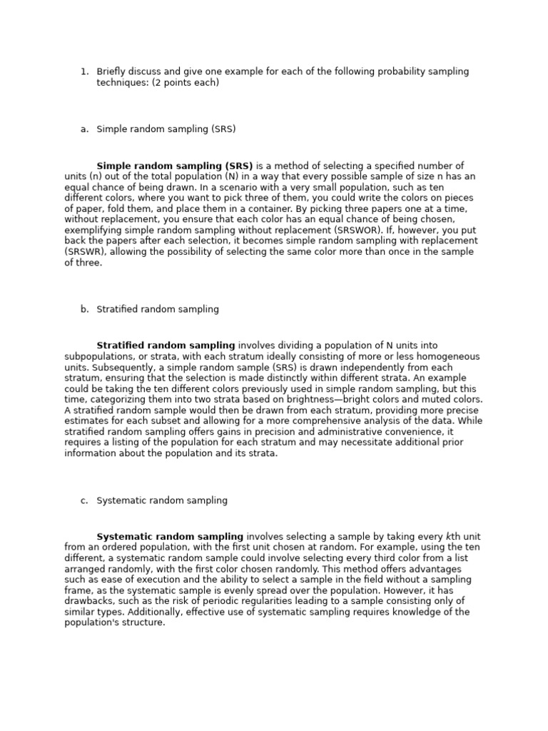 stat 101 assignment 2 | PDF | Sampling (Statistics) | Chart