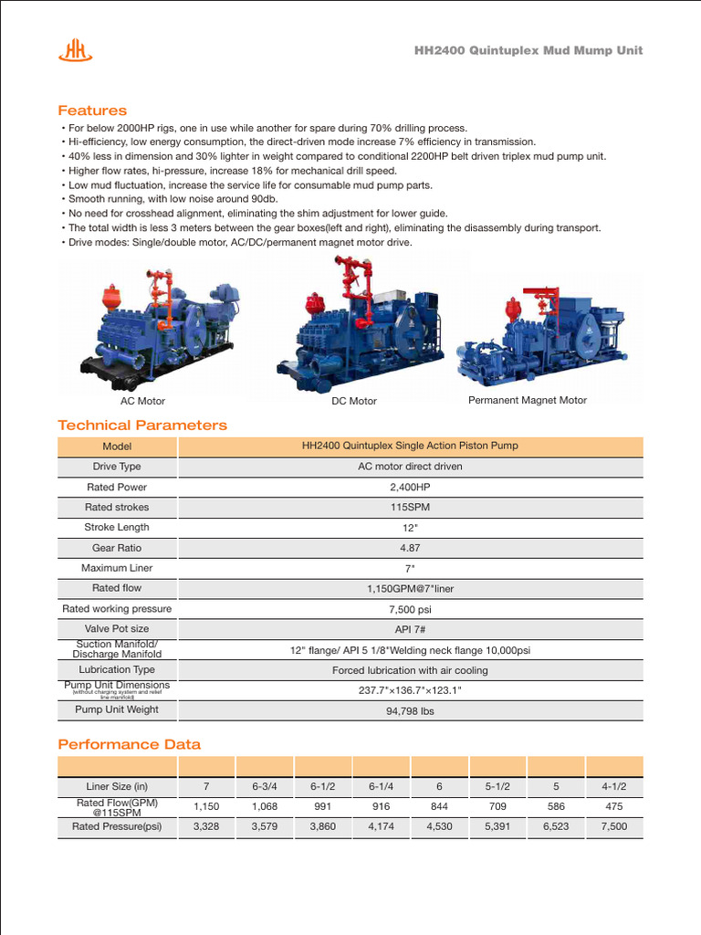 Pages de HH2400 Quintuplex Mud Pump Unit | PDF | Pump | Engines