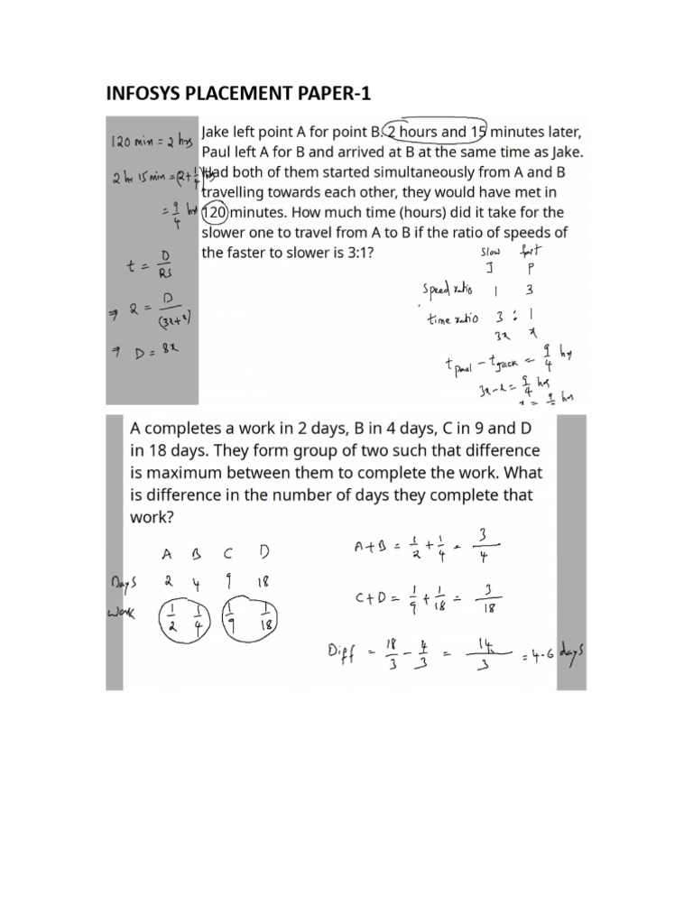 Infosys Placement Papers | PDF