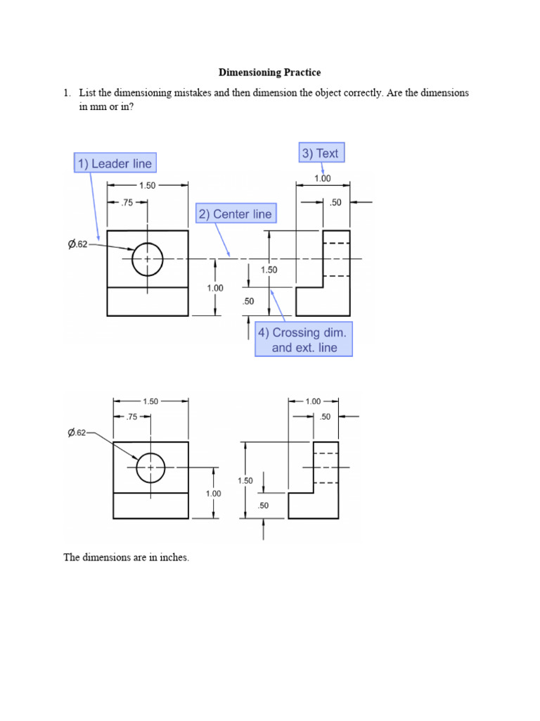W5 Dimensioning Practice - Answer | PDF