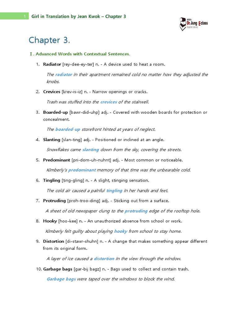 Girl in Translation Chapter 3 - Q | PDF | Stuttering | Teachers