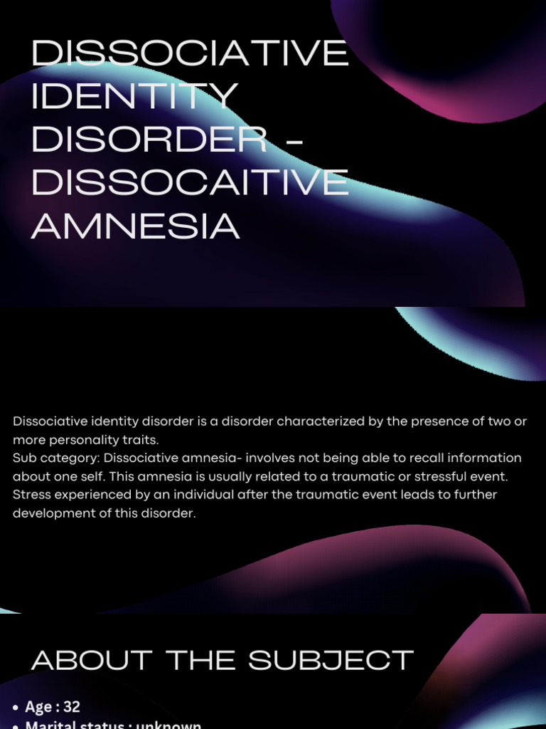 Disassociative Amnesia | PDF