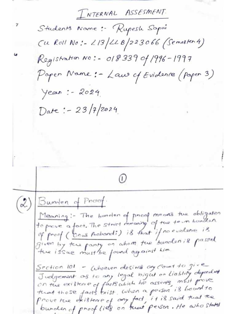 rupesh sapui law of evidence | PDF