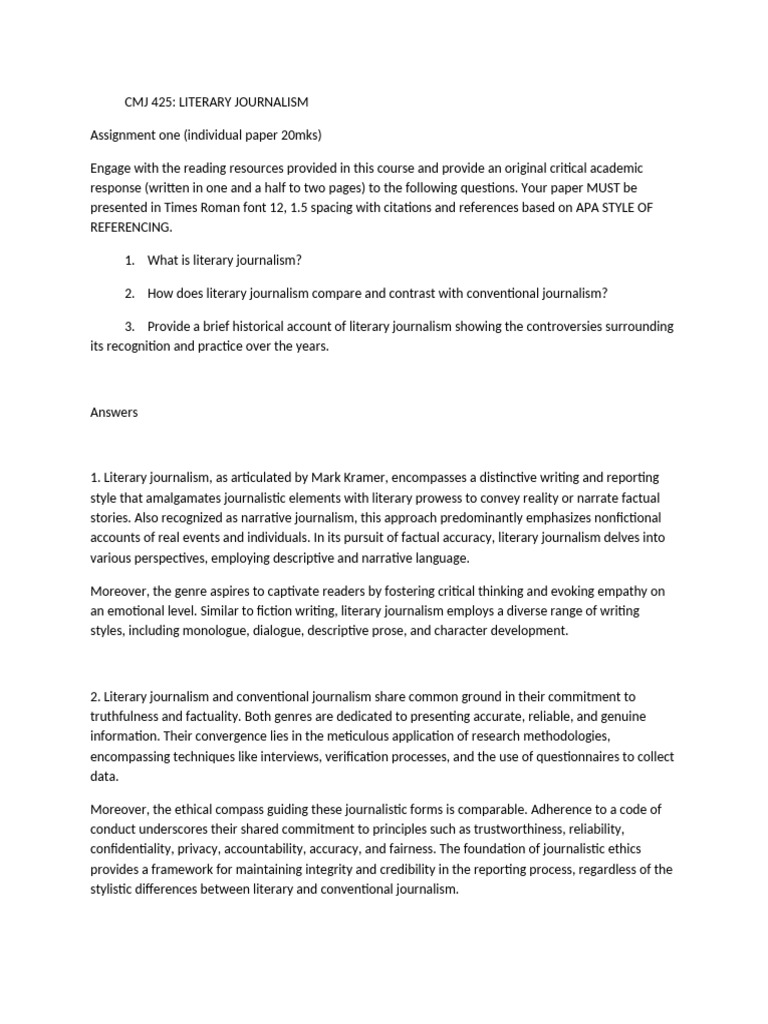 Mbullu Literally Journalism | PDF | Creative Nonfiction | Journalism