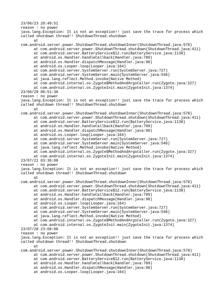 Android Shutdown Thread Error Logs | PDF | Contemporary Music | Sound ...