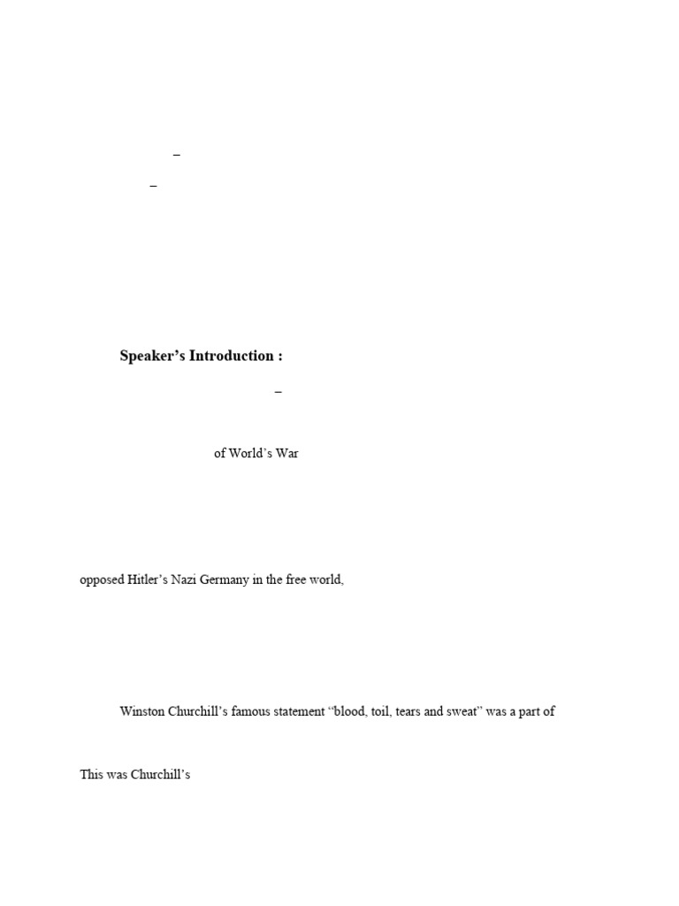 Winston Churchill Speech | PDF