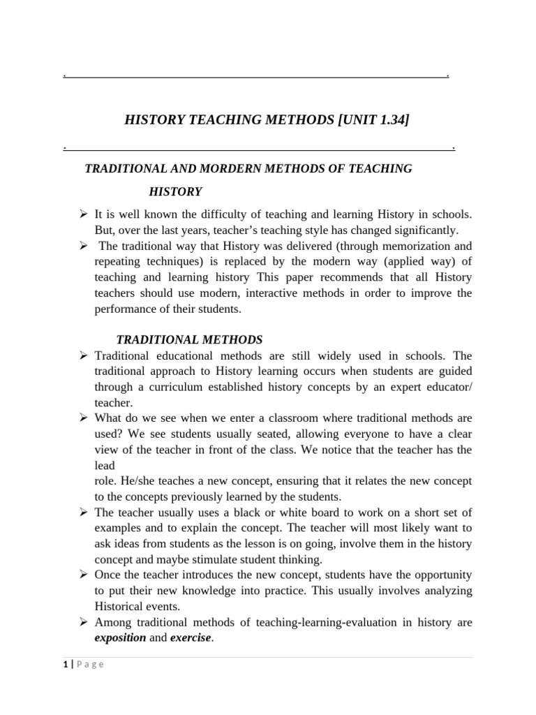 Modern Methods in History Teaching | PDF | Teachers | Teaching Method