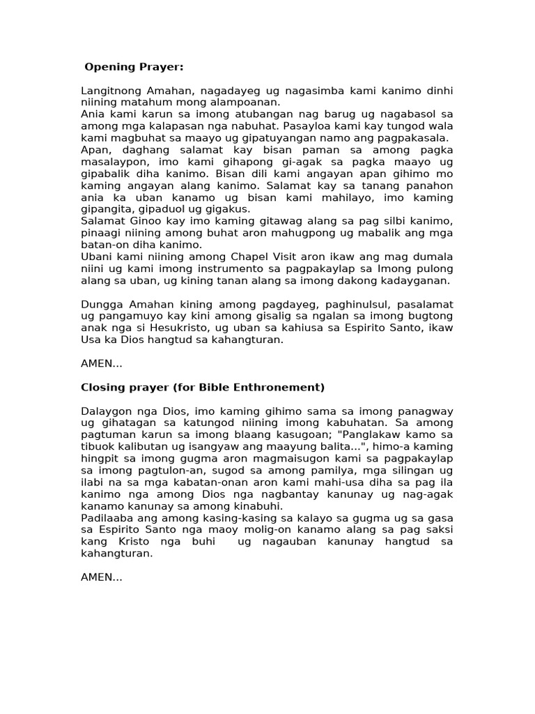 Chapel Vsit Prayer | PDF