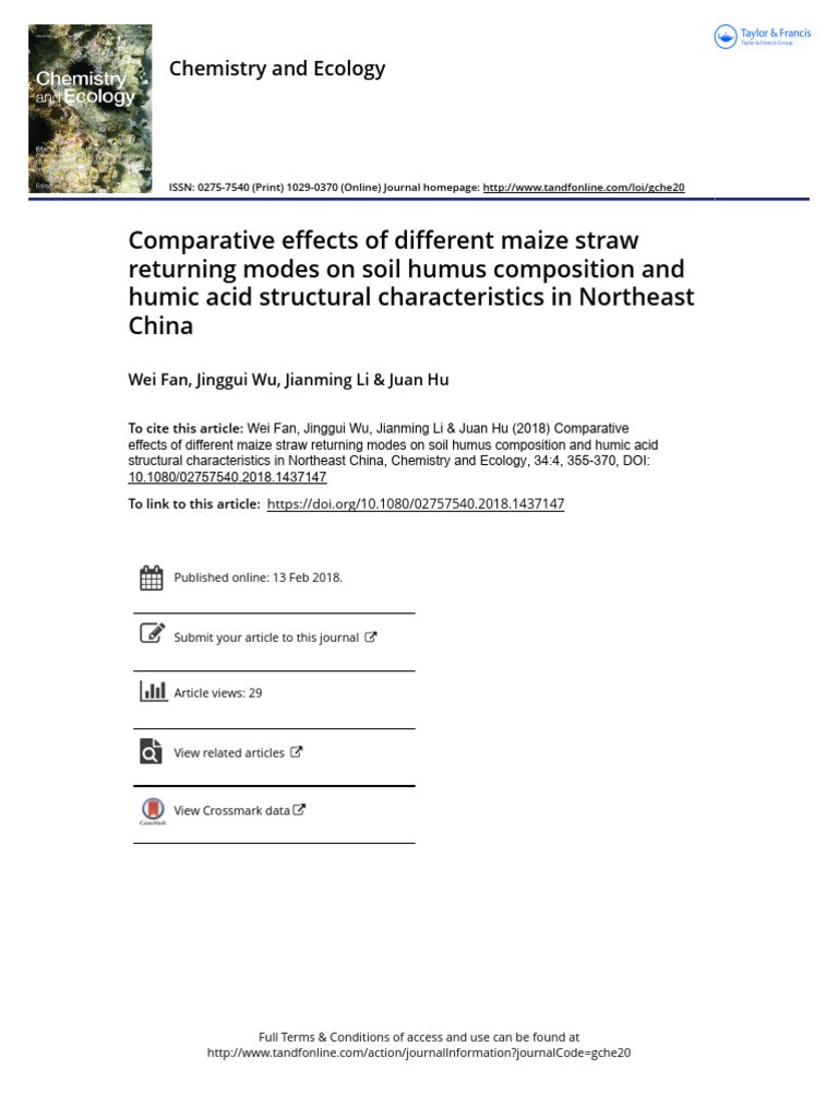 Comparative Effects of Different Maize Straw Returning Modes On Soil ...