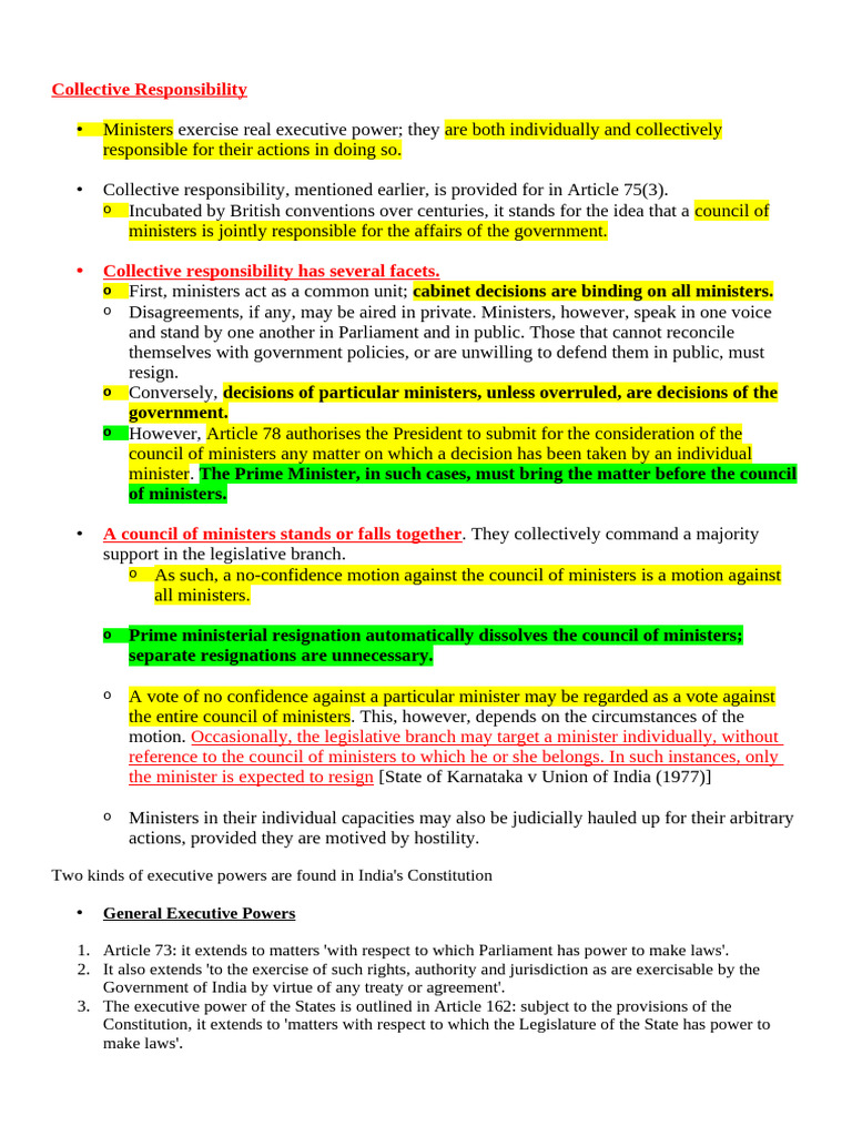Collective Responsibility | PDF | Cabinet (Government) | Pardon