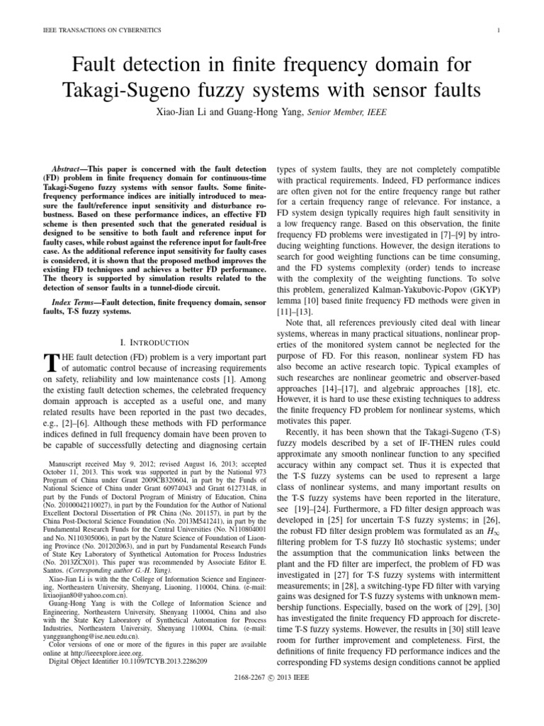 Fuzzy IEEE Tran 2014 | PDF | Nonlinear System | Applied Mathematics
