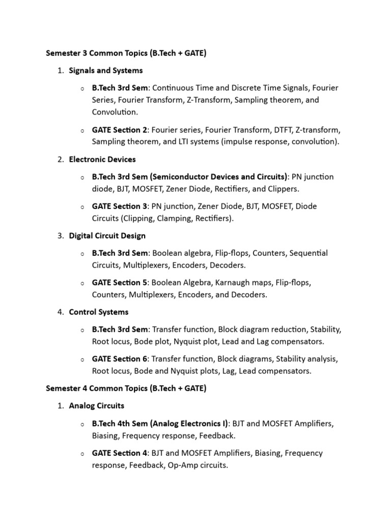 Semester 3 Common Topics | PDF | Electronic Circuits | Modulation