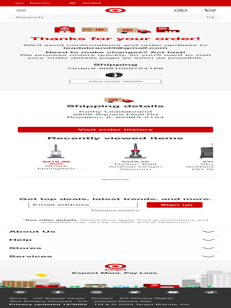 Order Confirmation Target | PDF