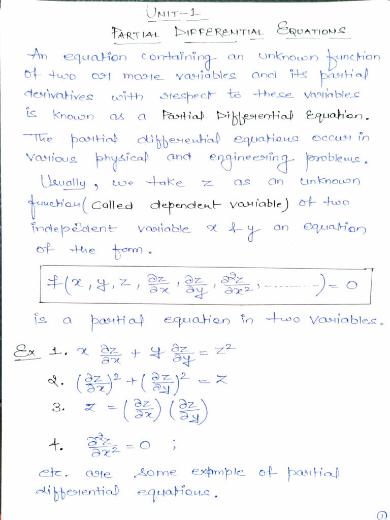 Unit1 Notes PDE | PDF