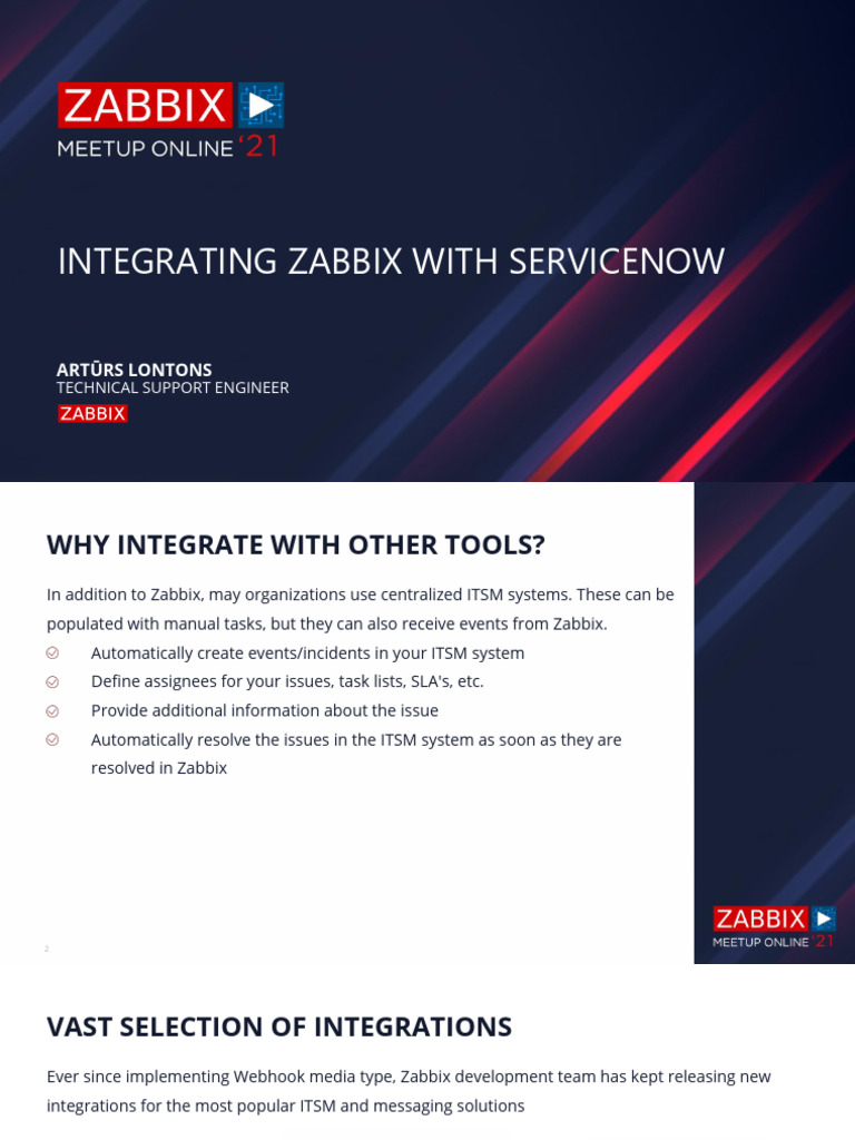 ITSM integration_datavisualisation_zabbix (1) | PDF | It Service Management | Software Development