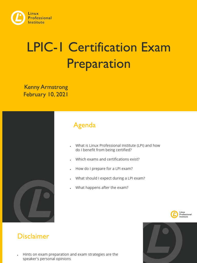 Linux Professional Institute Exam LPIC-1 Preparation Presentation | PDF | Qualifications