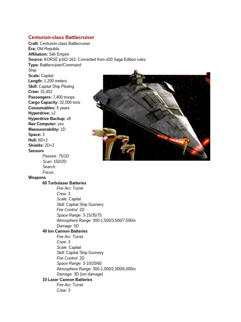 Ship - Cruiser - Centurion-Class Battlecruiser | PDF