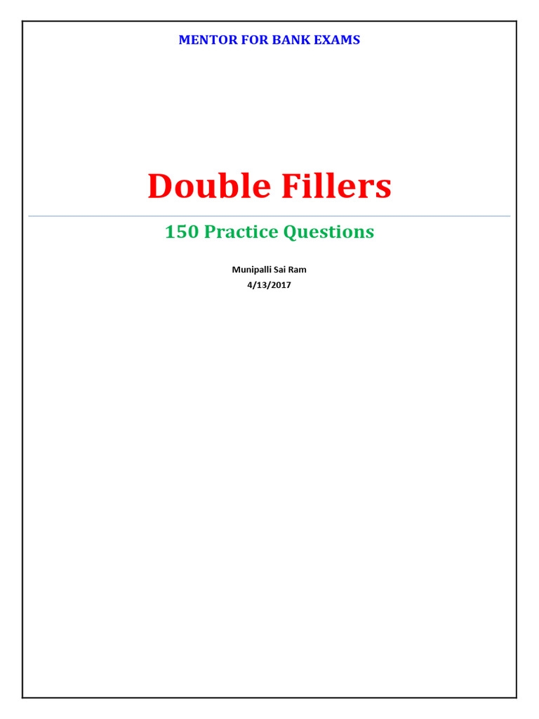 Double Fillers for Bank PO Practice | PDF