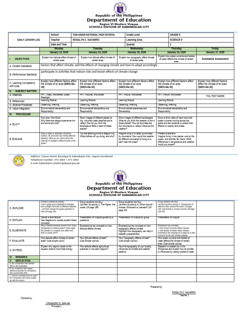 Q2 Week 1-B.1.4 | PDF | Weather | Climate