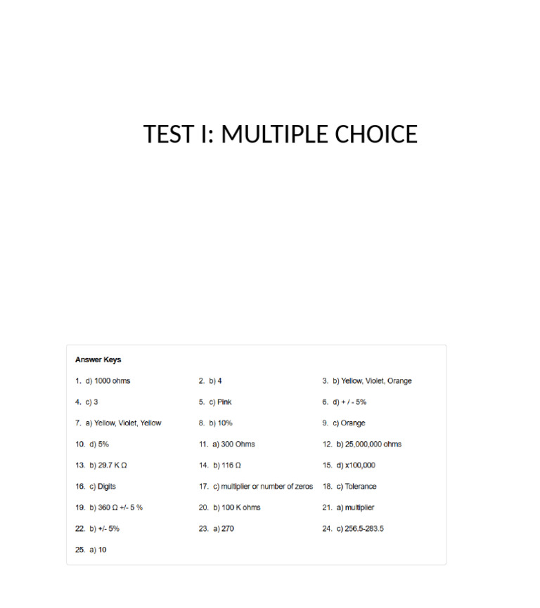 Electronic Answer Key | PDF