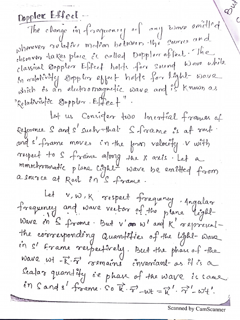 Physics of Doppler Effect | PDF