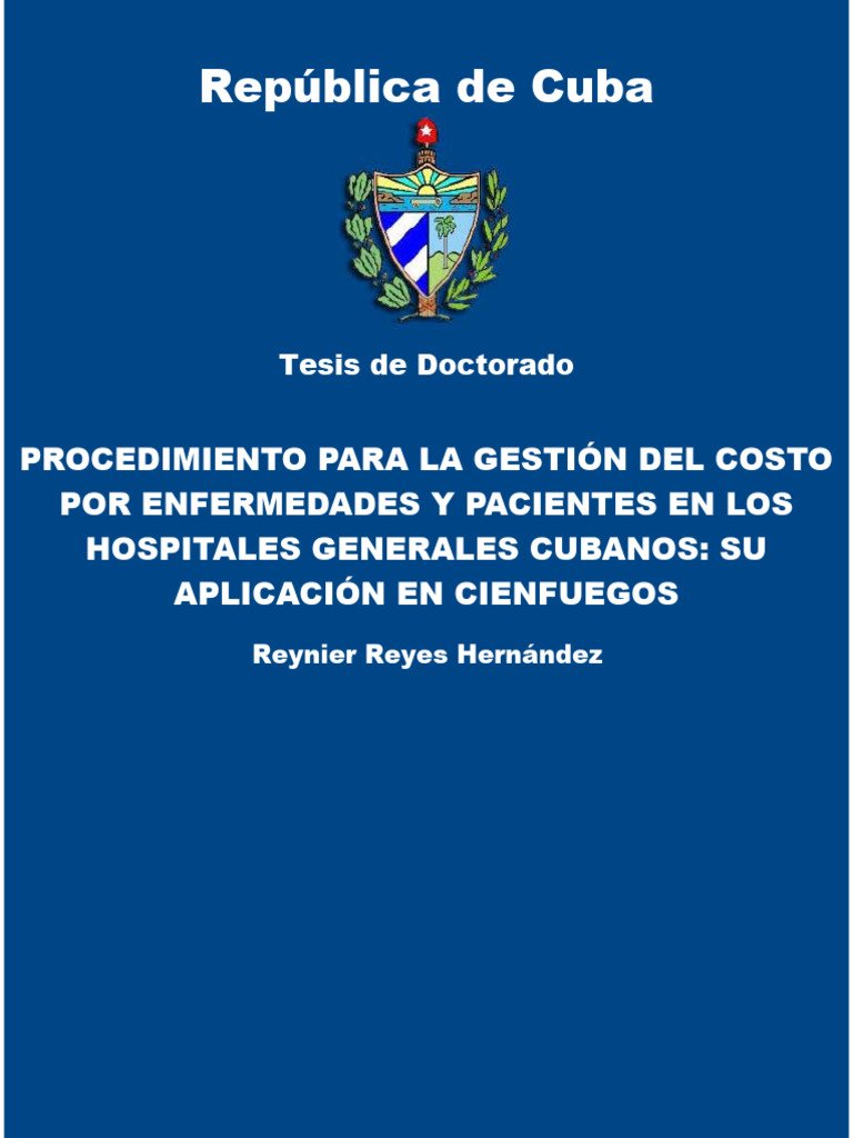 Reynier Reyes Tesis | PDF | Hospital | Contabilidad de gestión