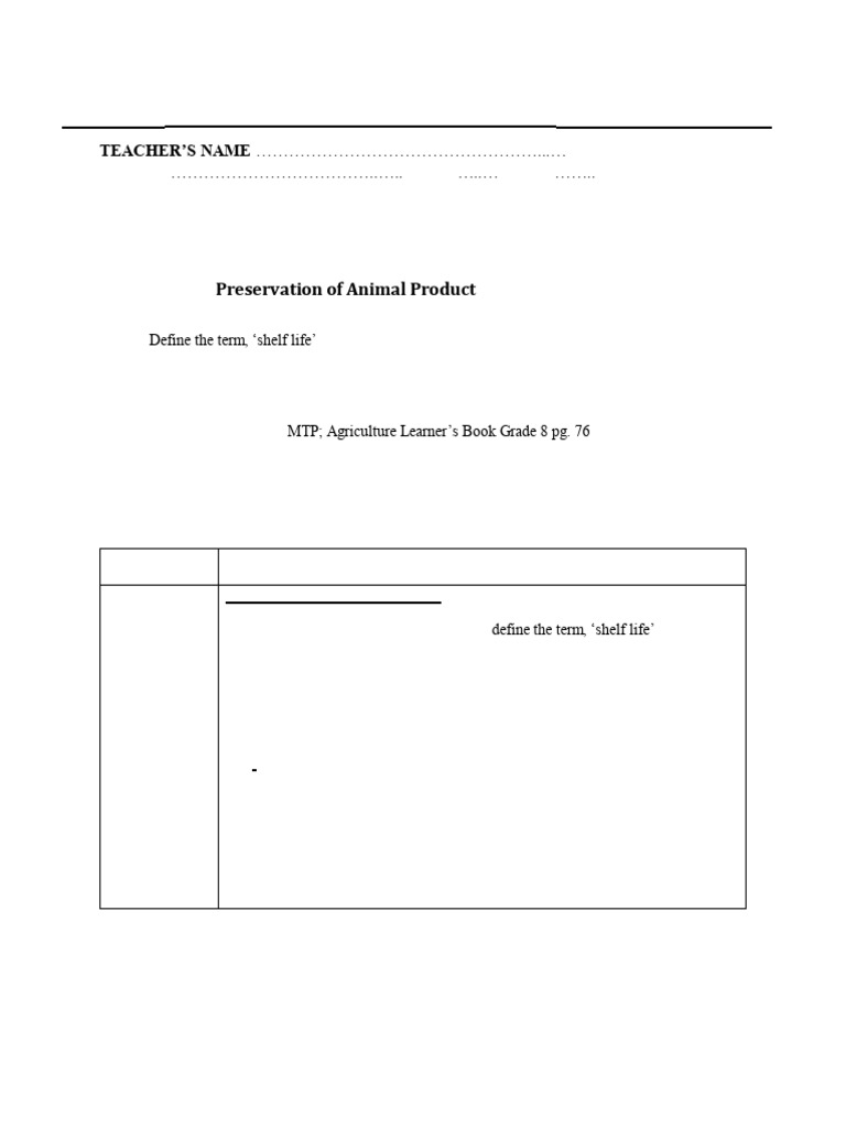 GRADE 8 AGRICULTURE NUTRITION LESSON PLANS TERM 2 2024 | PDF | Learning ...
