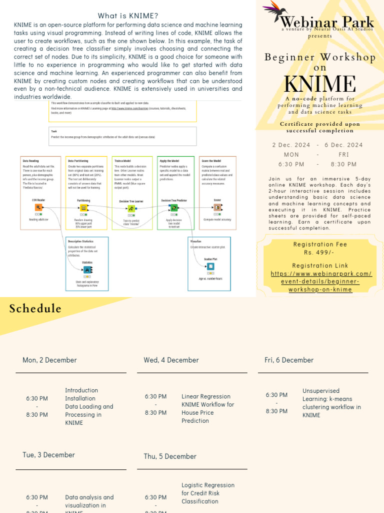 KNIME Beginner Workshop December 2024 Brochure | PDF | Machine Learning | Artificial Intelligence